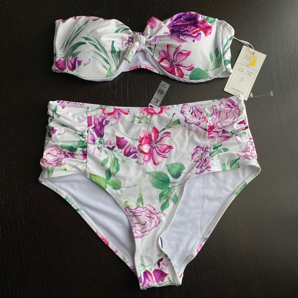 TiniBikini | Swim | New Tini Bikini Bandeau High Waist Bottom Bikini ...